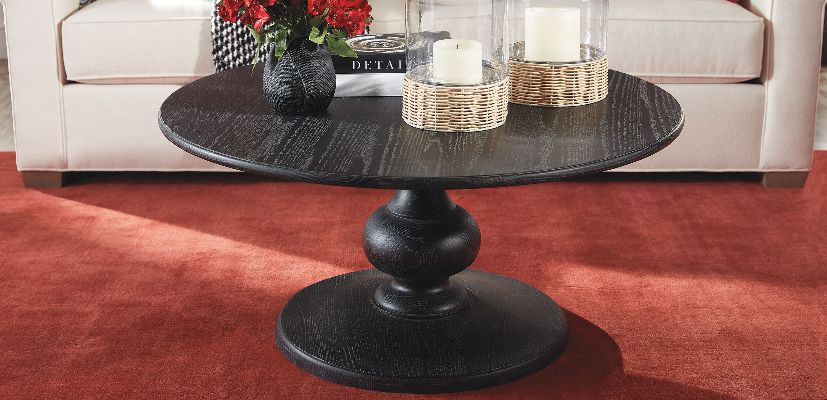 Alcott Round Farmhouse Coffee Table | Cocktail Table | Ethan Allen