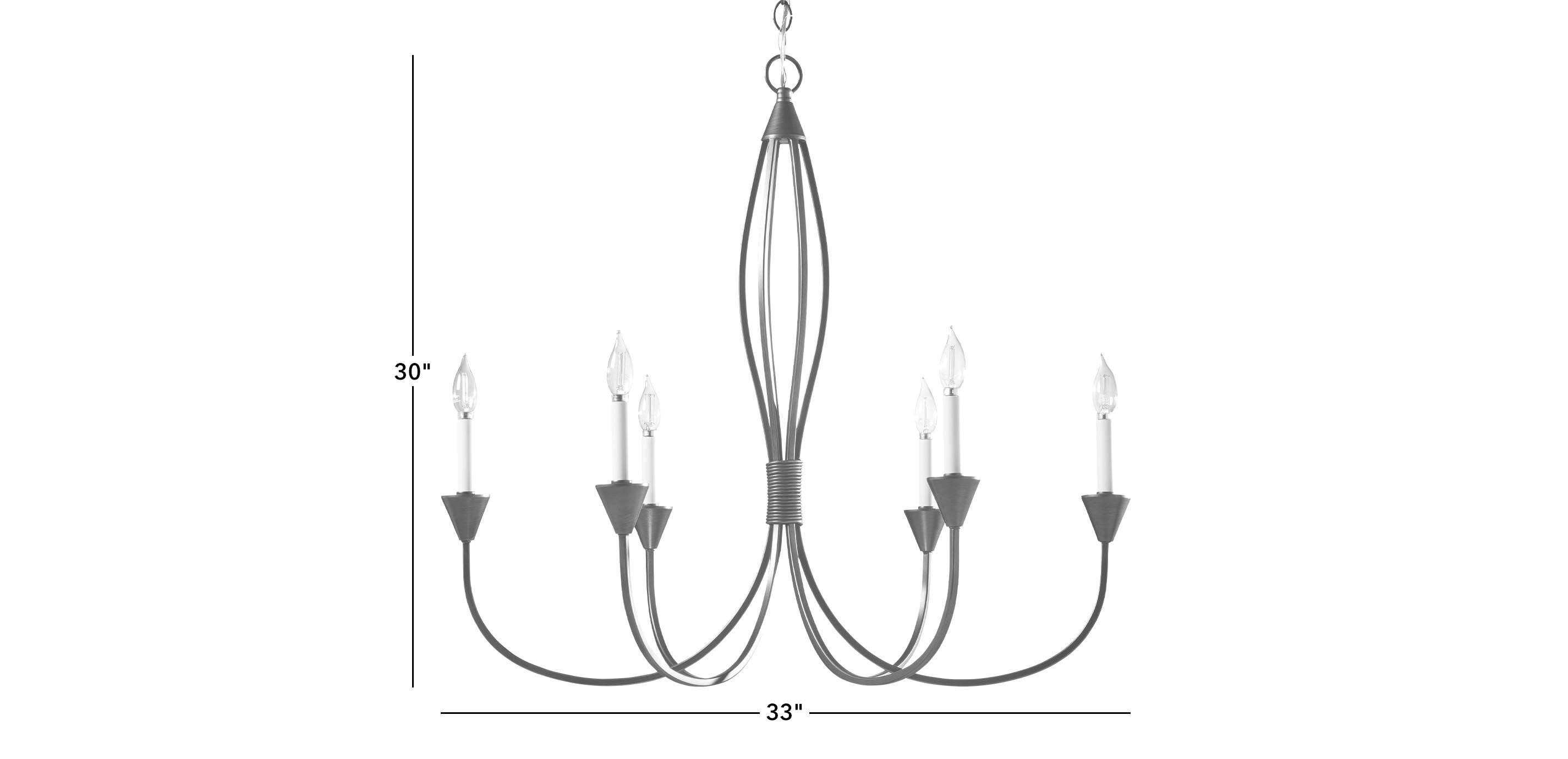 Mavis Iron Chandelier—6-Arm 33" Candelabra Chandelier | Ethan Allen
