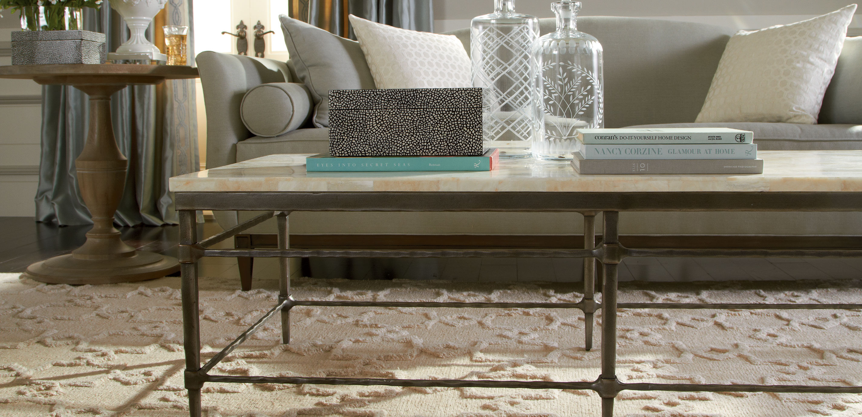 Vida Stone-Top Coffee Table | Coffee Tables | Ethan Allen