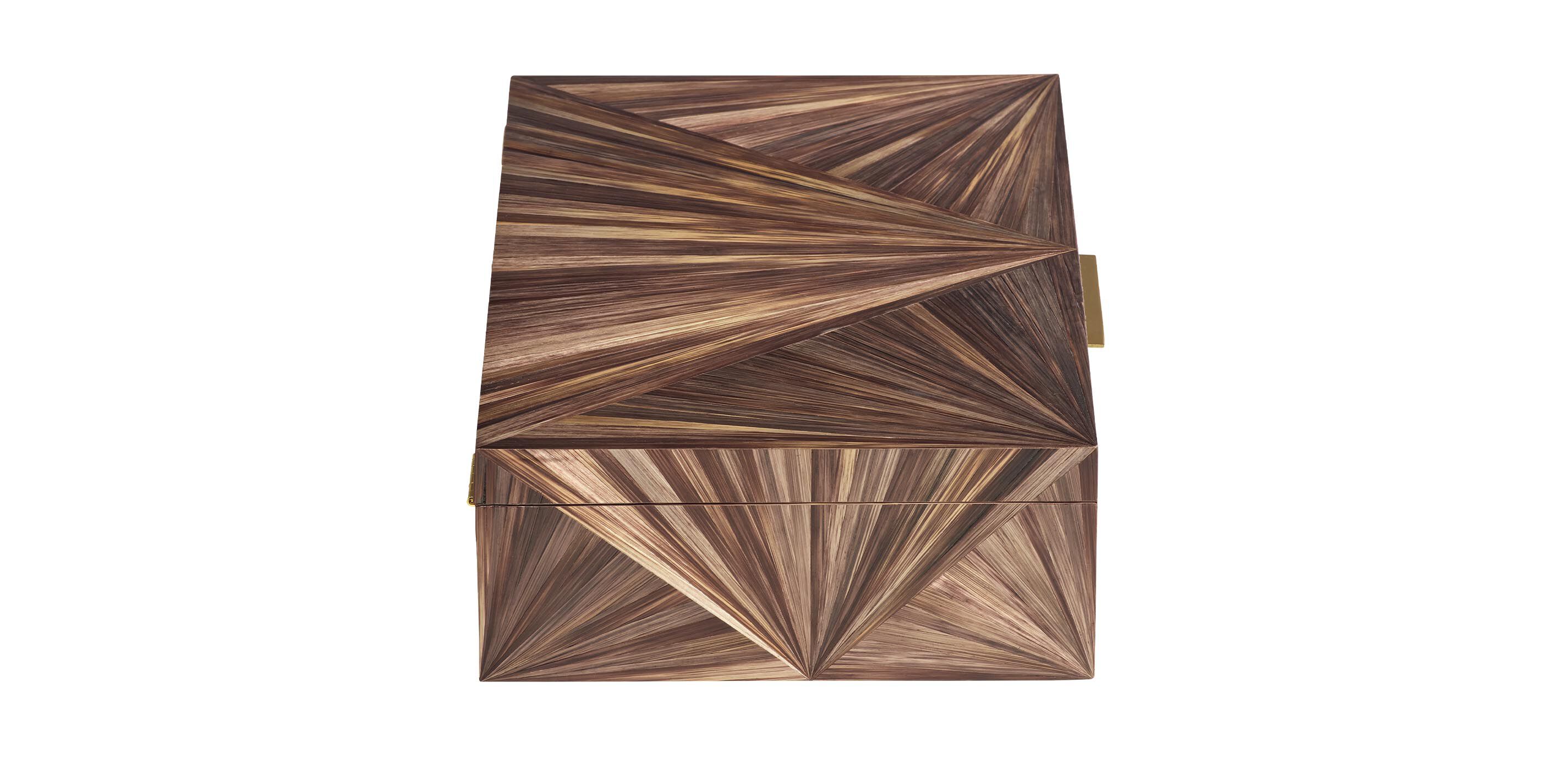 Brown Marquetry Box Made from Wheat Straw | Ethan Allen