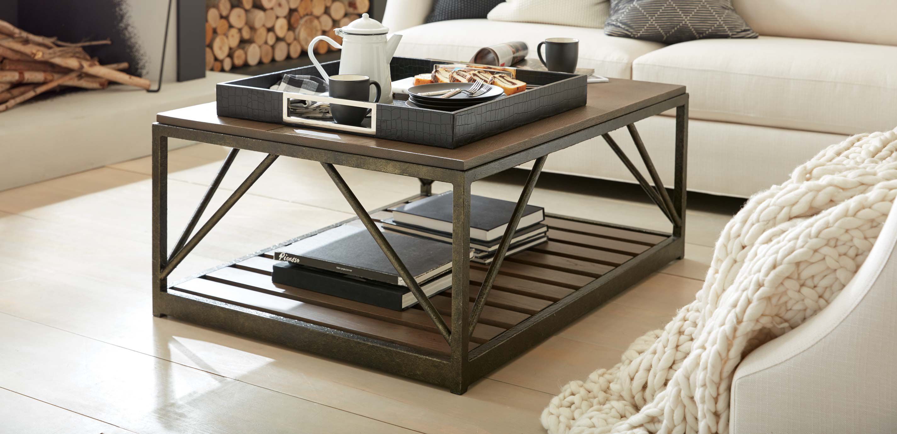 Beam Metal Base Coffee Table | Coffee Tables | Ethan Allen