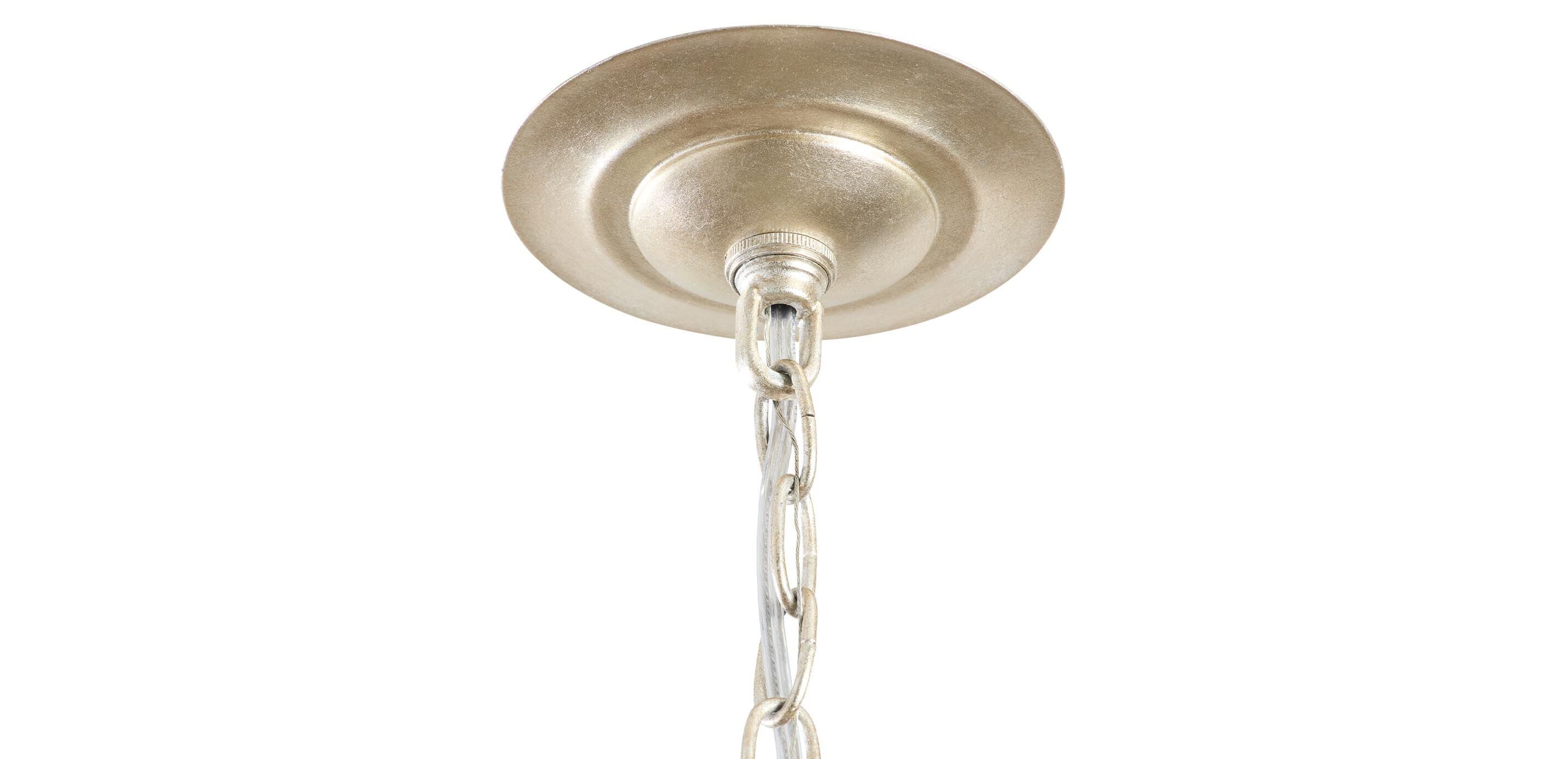 Evelyn Recycled Glass Leaf Chandelier with Iron Frame | Ethan Allen