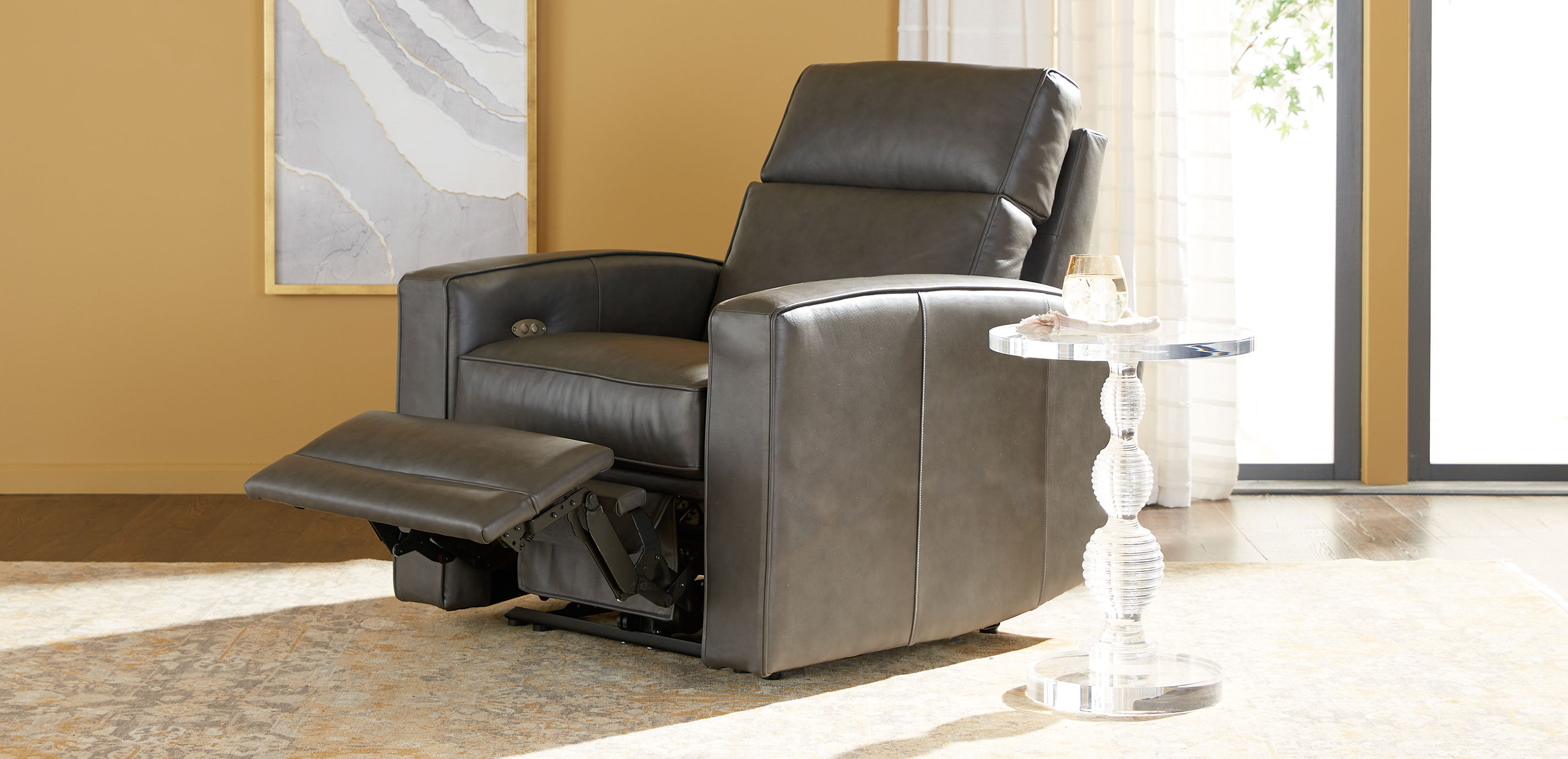 Conover Track-Arm Modern Leather Recliner Chair | Ethan Allen