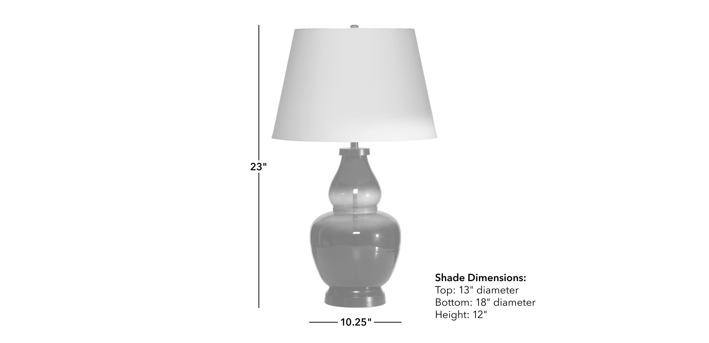 Jillian Ombre Glass Table Lamp—Blue with Gourd Shape | Ethan Allen