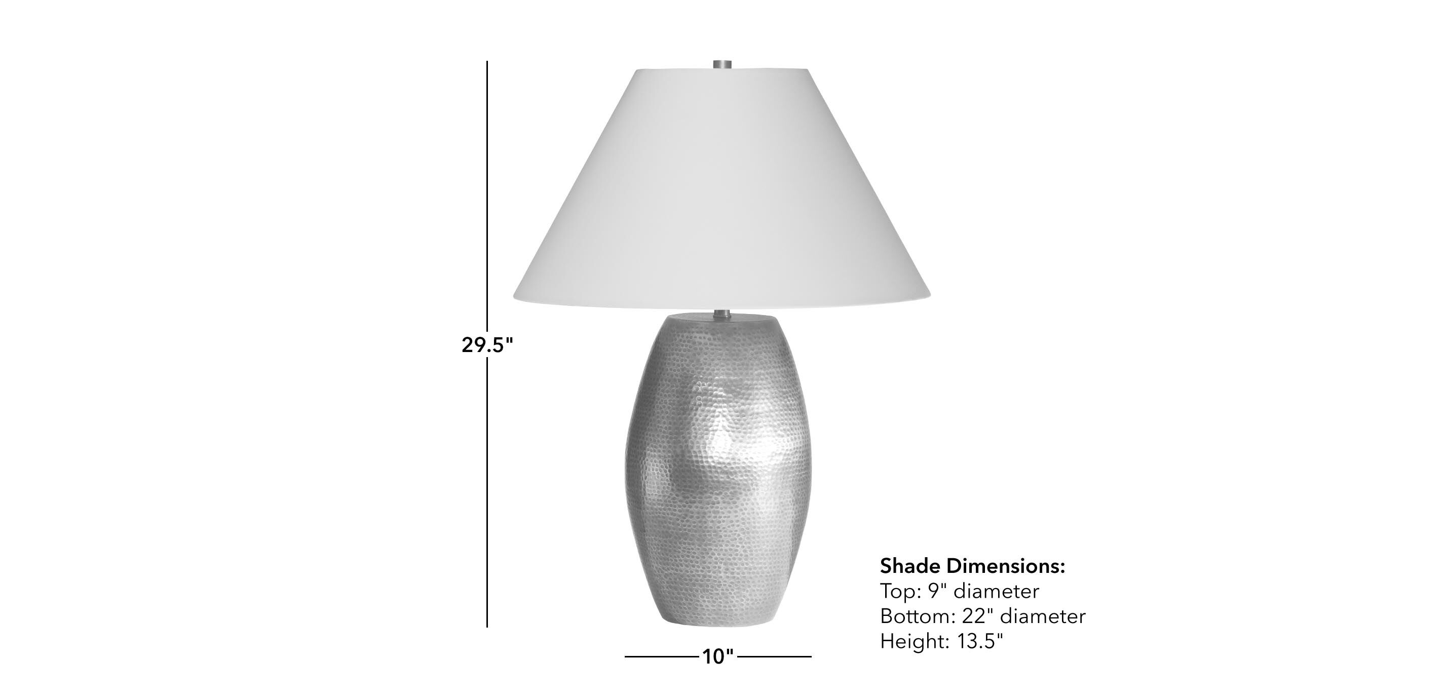 Avery Hammered Metal Table Lamp—Brass, Vase Shape | Ethan Allen