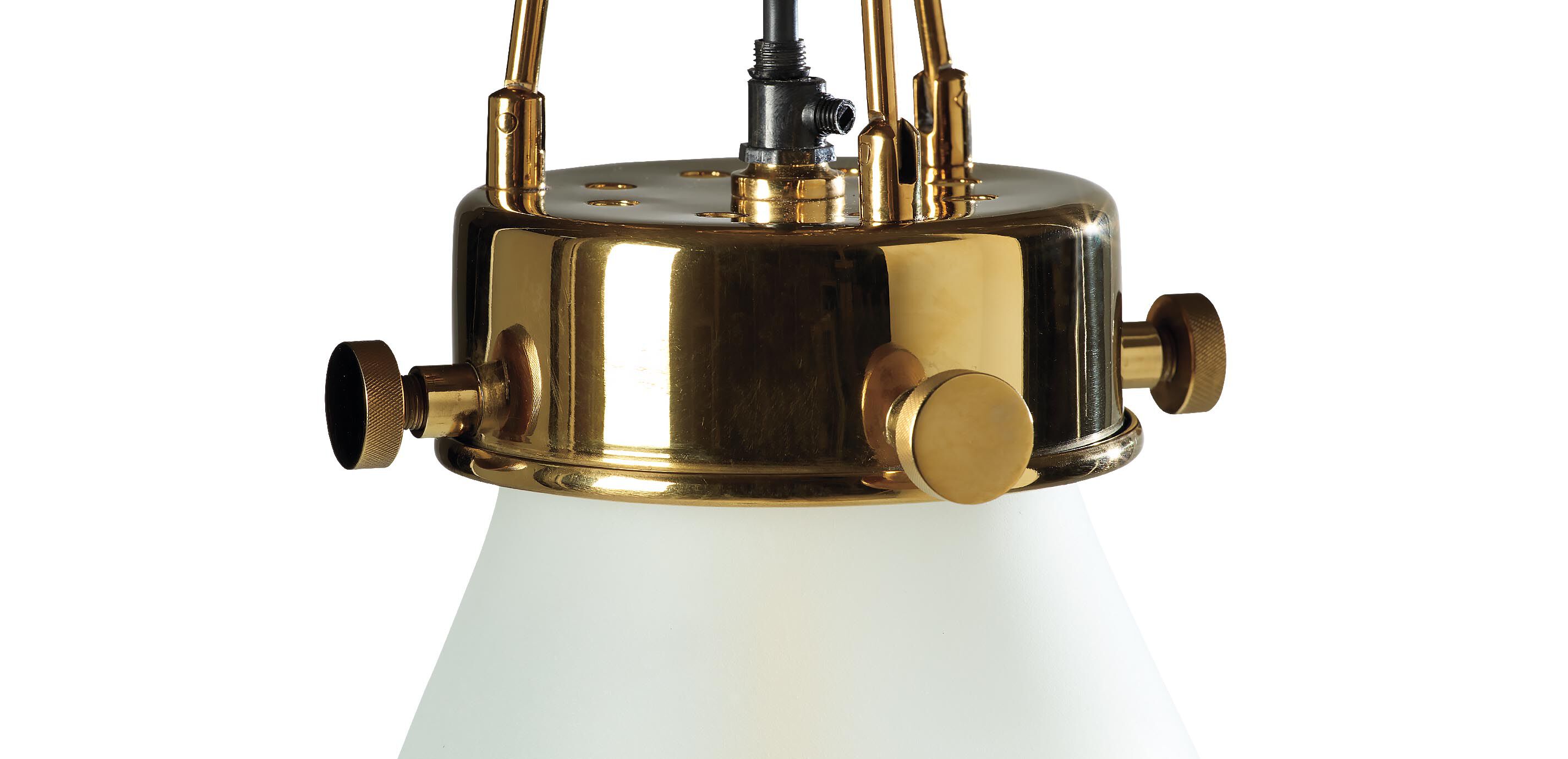 Rosalie Pendant Light—Steel with Frosted Glass Cone | Ethan Allen