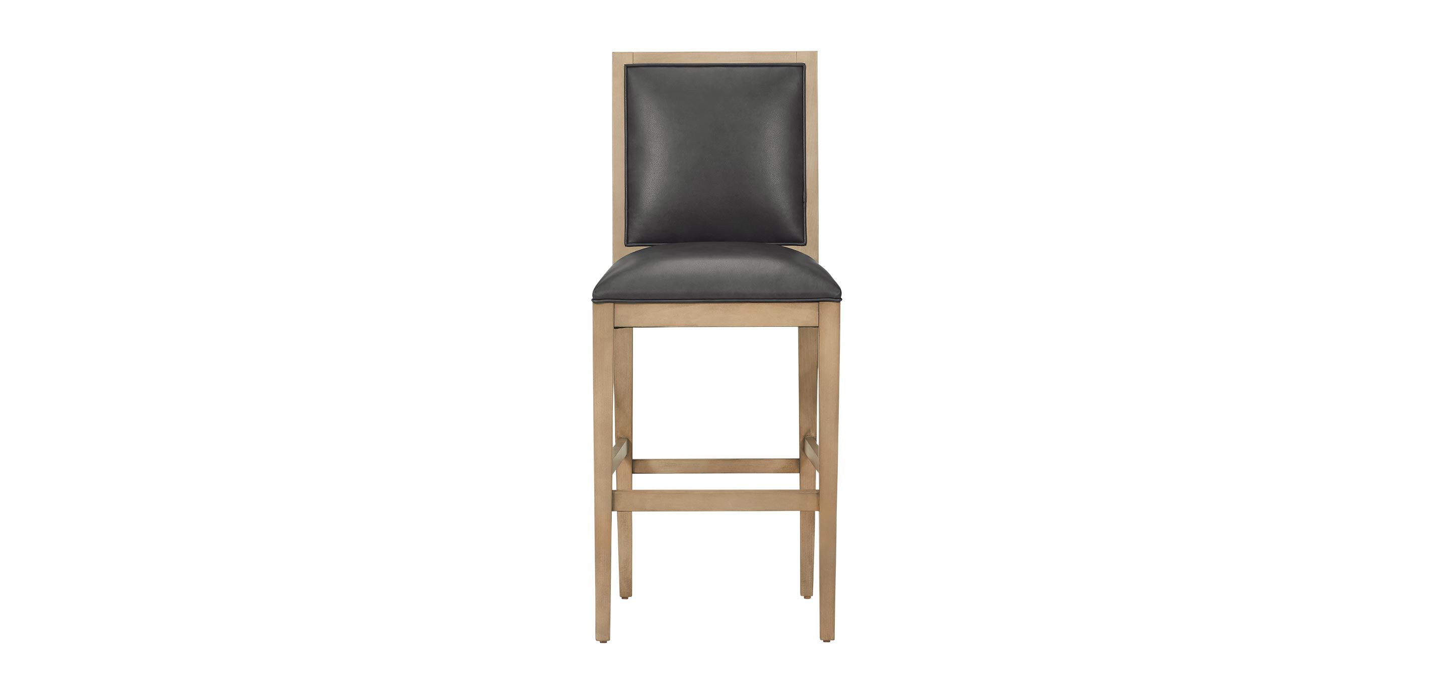 Grayson Leather Barstool | Modern Leather Bar Stool | Ethan Allen