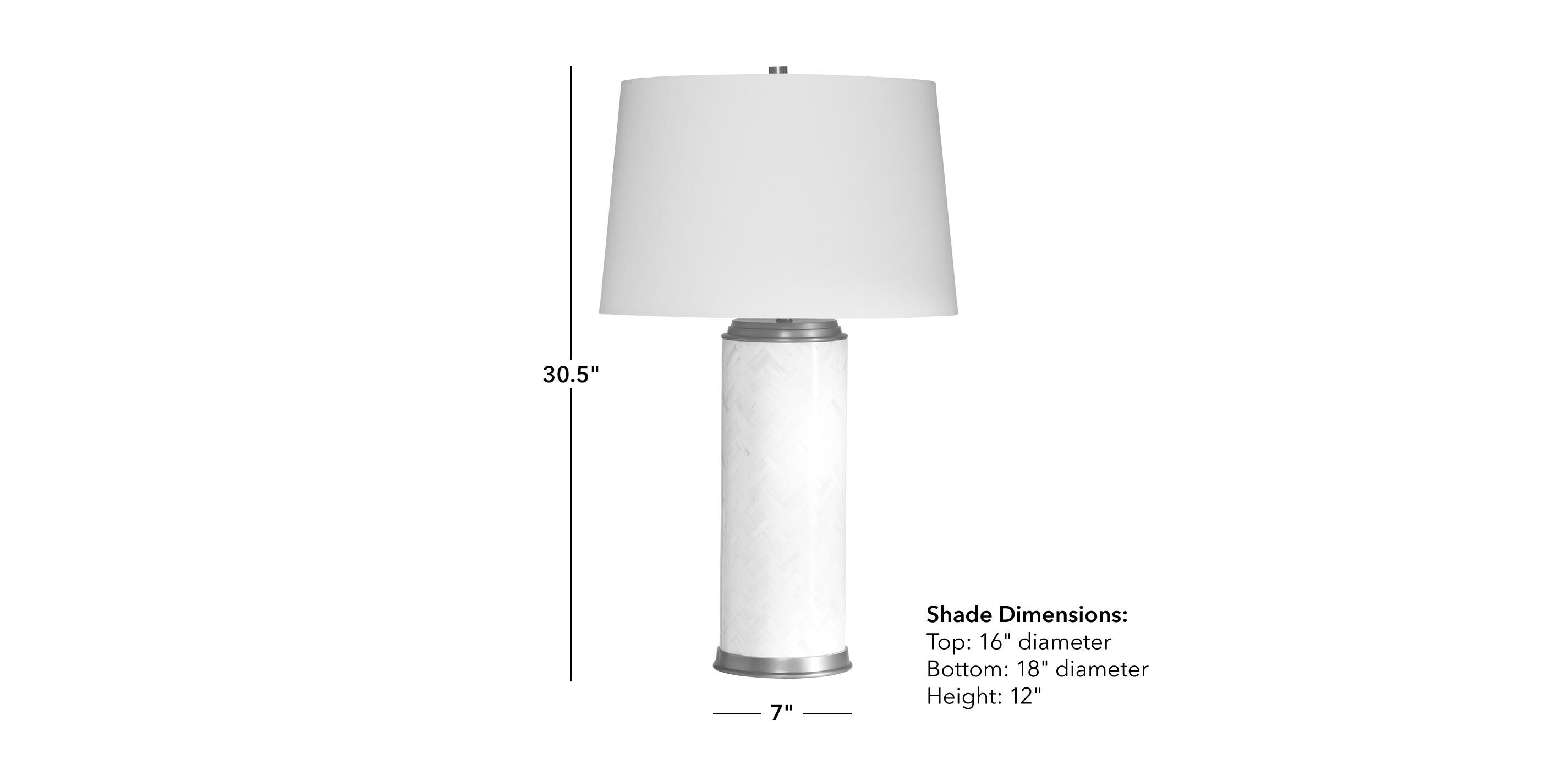 Vaughn Bone Table Lamp—Ivory with Herringbone Pattern | Ethan Allen