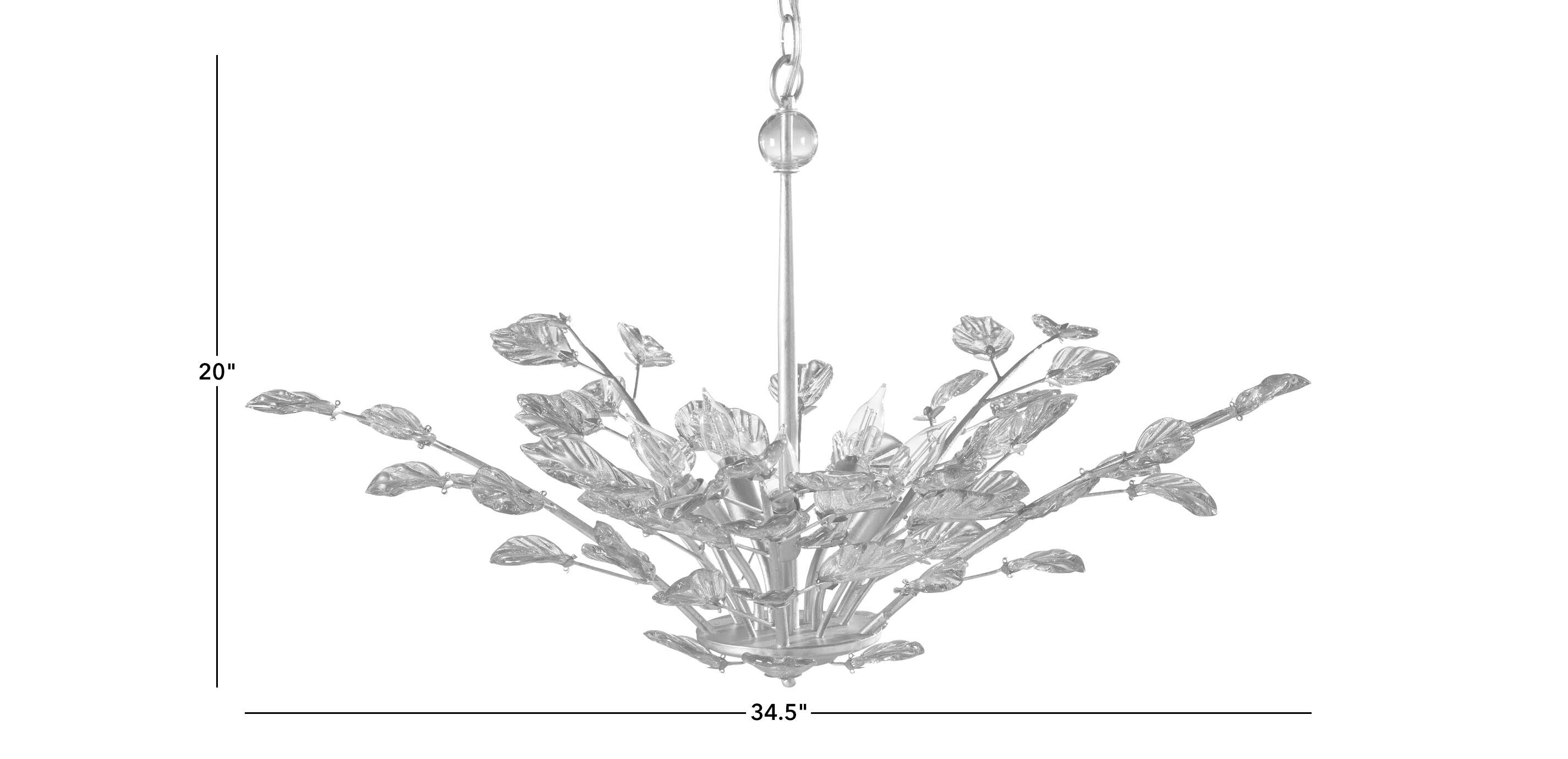 Evelyn Recycled Glass Leaf Chandelier with Iron Frame | Ethan Allen
