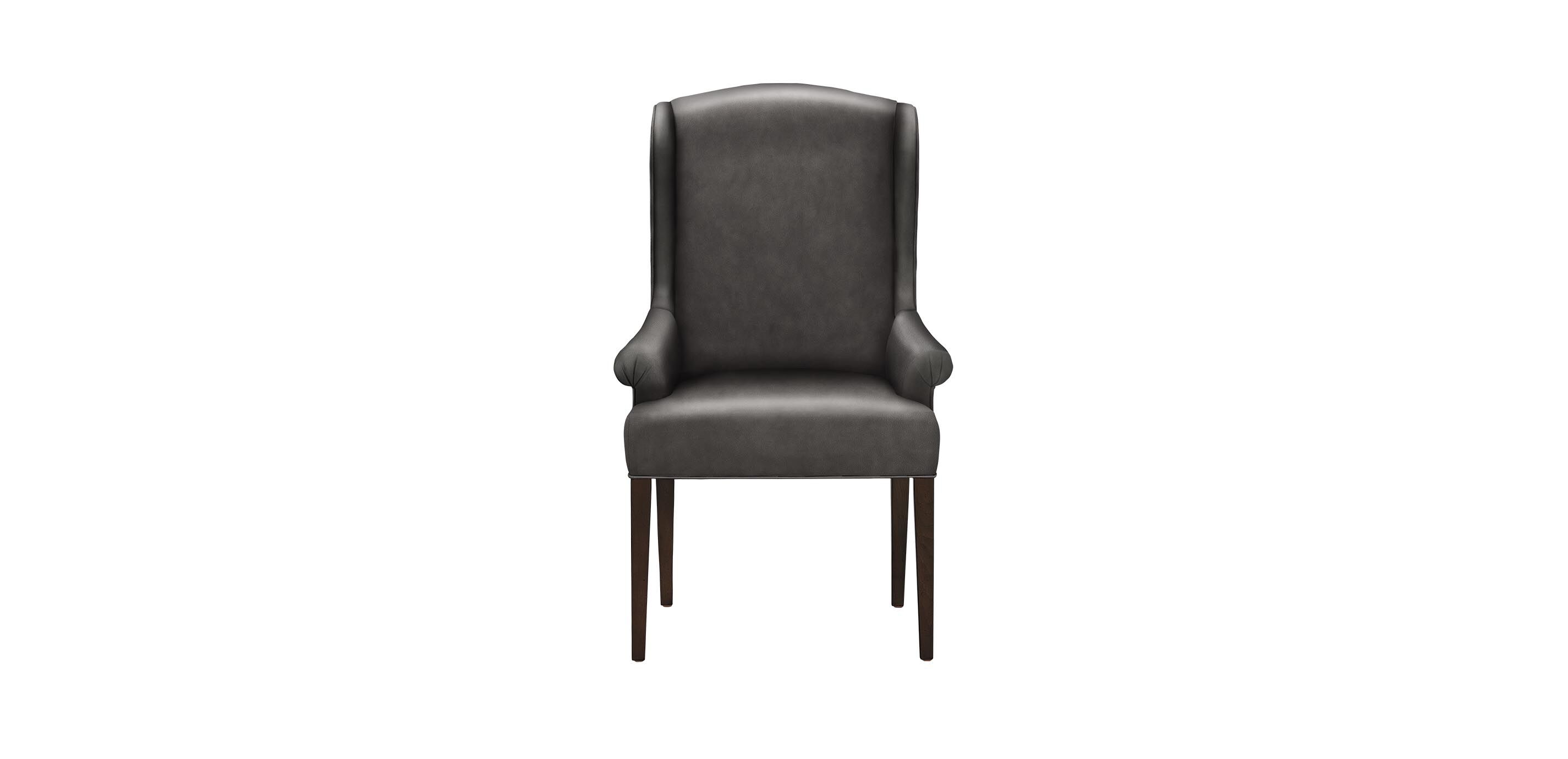 Lenoir Wingback Leather Host Chair | Ethan Allen