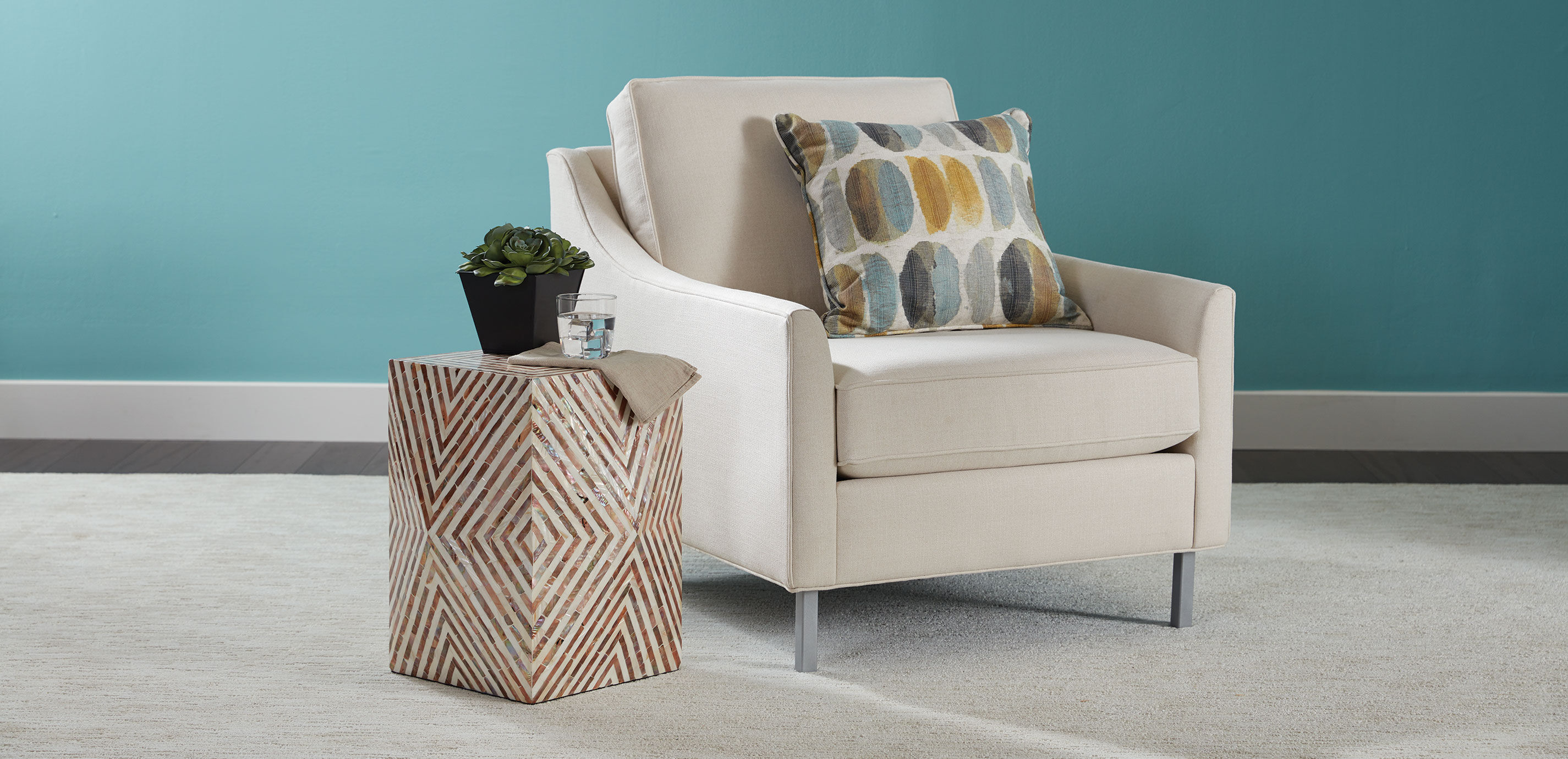 Alanna Mother-of-Pearl Modern Handmade Table | Ethan Allen Tables ...