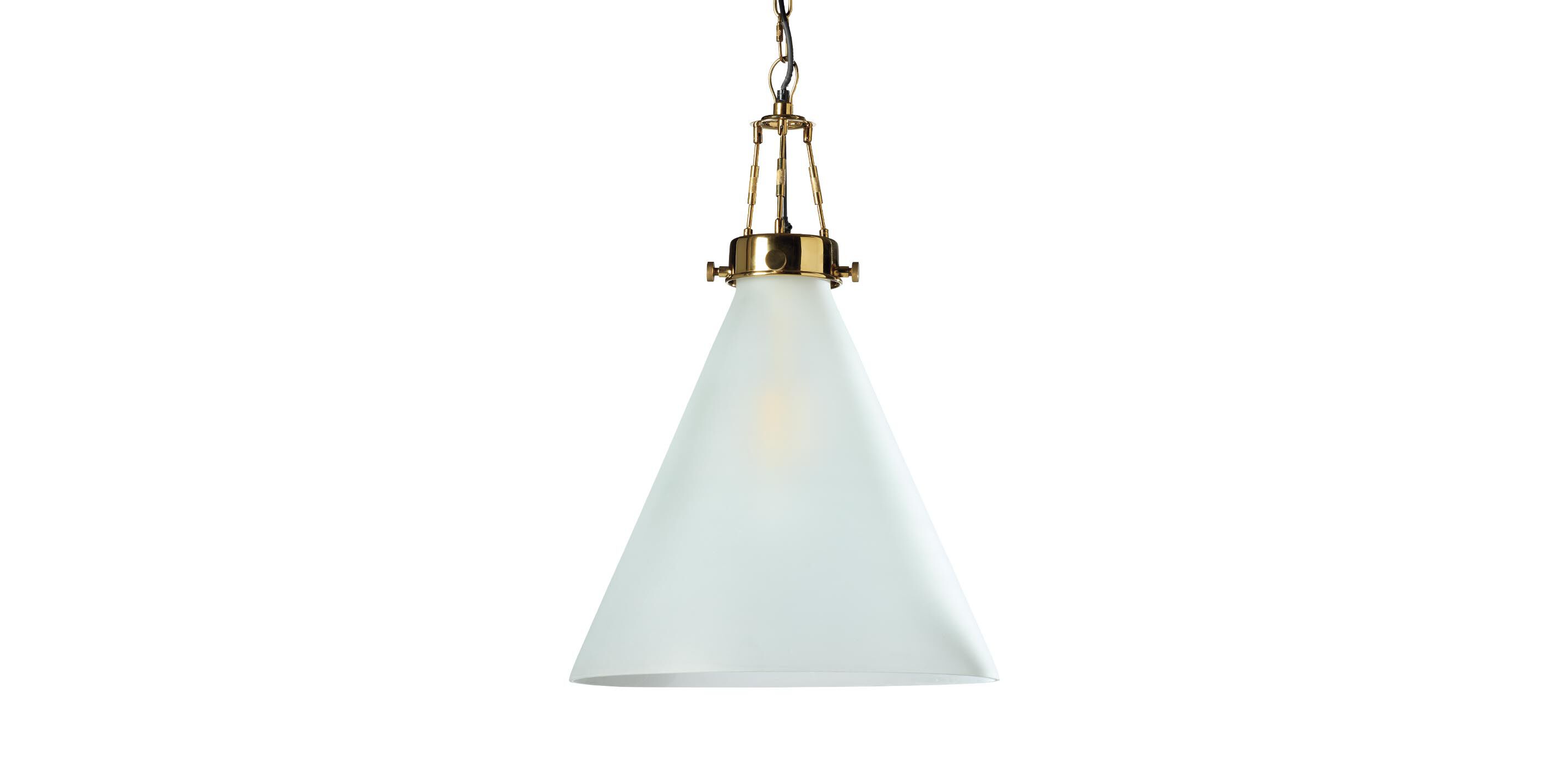 Rosalie Pendant Light—Steel with Frosted Glass Cone | Ethan Allen