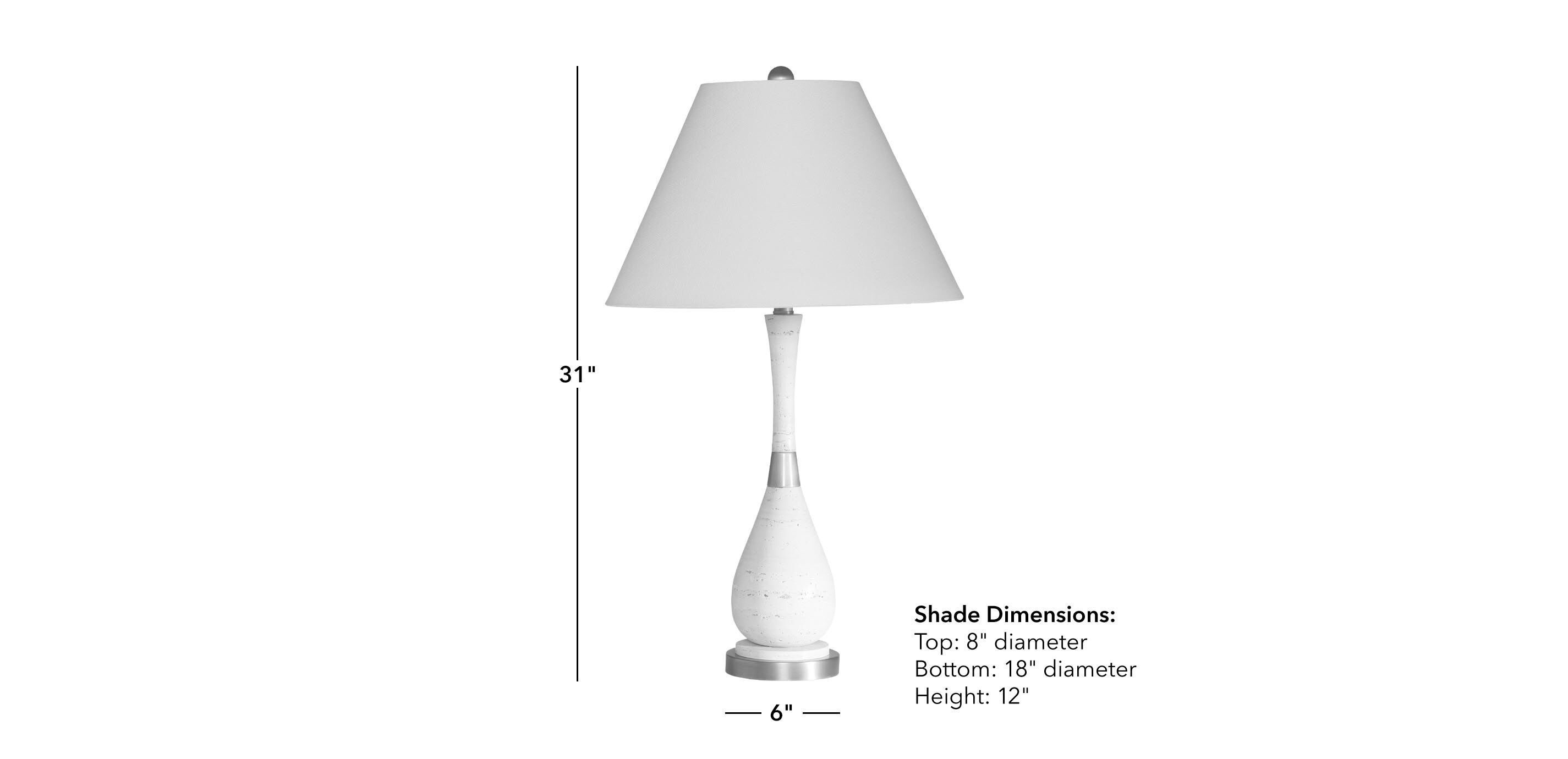 Gil Travertine Table Lamp—Midcentury Teardrop Shape | Ethan Allen